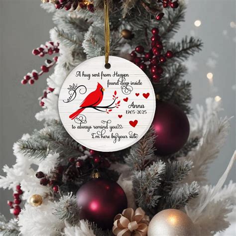 Personalized Cardinal Memorial Christmas Ornament Custom Name Keepsake