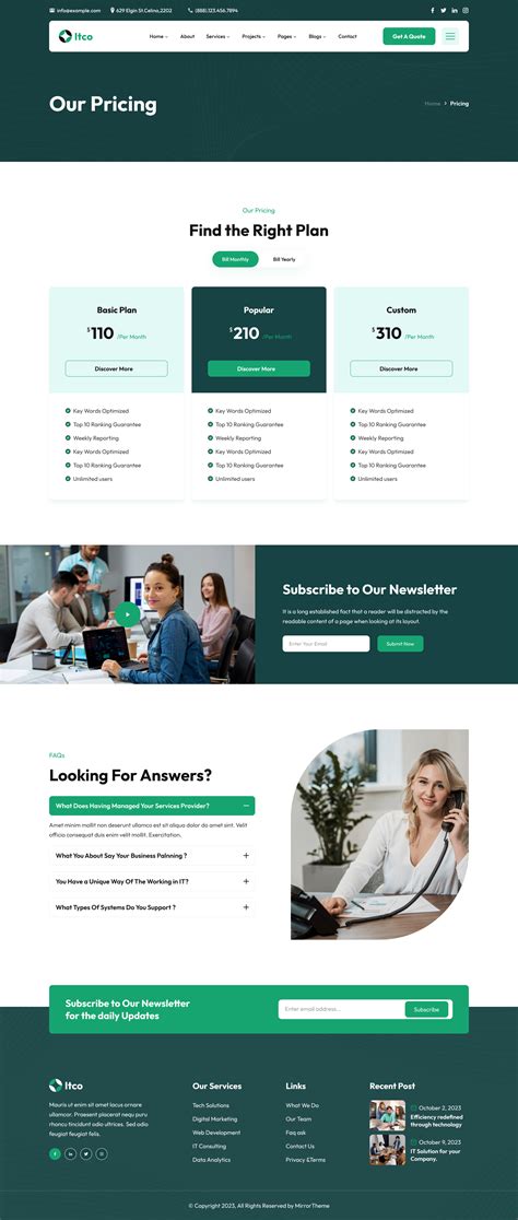 Itco It Solutions And Services Figma Template By Mirrortheme Themeforest