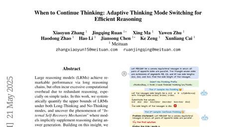 When To Continue Thinking Adaptive Thinking Mode Switching For Efficient Reasoning Ai For