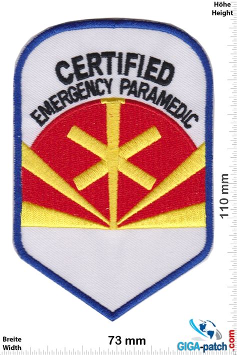 Emergency Certified Emergency Paramedic Patch Aufnäher Aufnäher