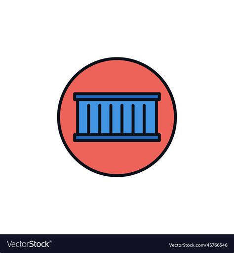 Circle With Blue Shipping Container Concept Round Vector Image