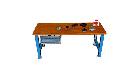 Workbench With Parts Lista 3d Model