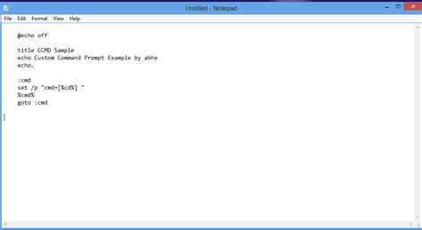 segala macam cara cara membuat cmd dengan notepad