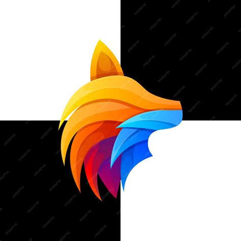 Wolf Colorful Logo Design Vecteur Gratuite