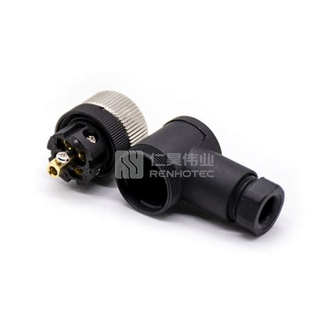 M12 Field Wireable Connector Female Right Angle Plastic Shell