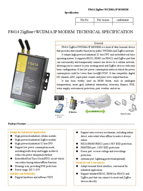 f8414 zigbee modem technical specification pdf high speed packet
