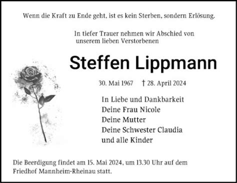 Traueranzeigen Von Steffen Lippmann Trauerportal Ihrer Tageszeitung
