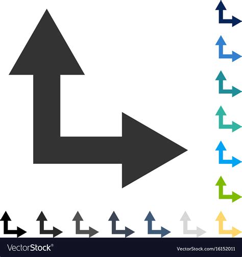 Bifurcation Arrow Right Up Icon Royalty Free Vector Image