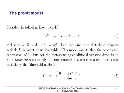 Ppt Estimation Of The Probit Model From Anonymized Micro Data