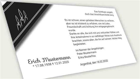 Dankeskarten TodesfallÂ JÃ„ger Kreativ Karten Collection