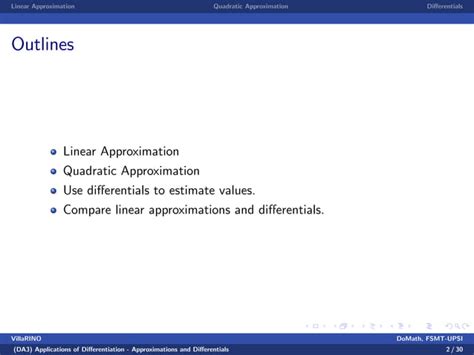 Benginning Calculus Lecture Notes 8 Linear Quadratic Approximation Ppt
