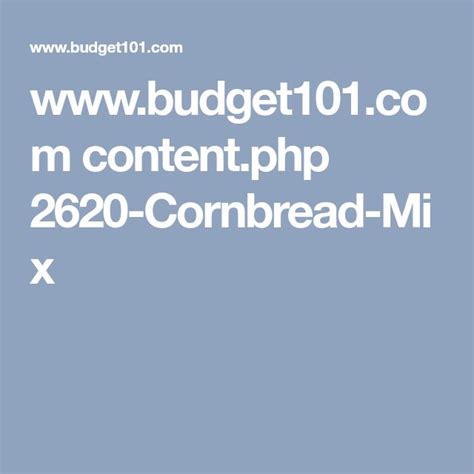 Homemade Cornbread Mix Recipe