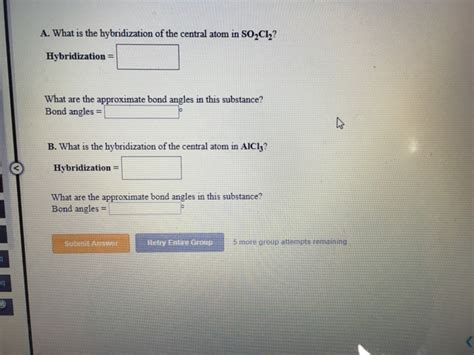 Solved A What Is The Hybridization Of The Central Atom In