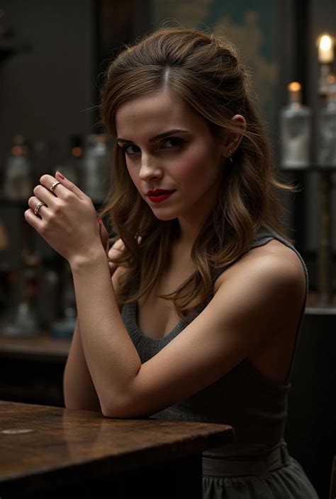 Emma Watson Pose Sexy Séduisant Flirt Regarde Severus Rogue En