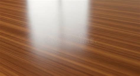 Glossy Wood Texture Surface Reflecting Bright Light Close Up