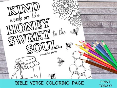 Bible Verse Coloring Page Proverbs 1624 Printable Scripture Coloring