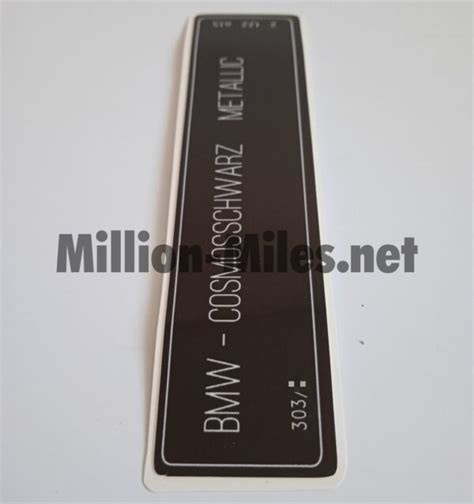 Bmw E38 E39 E46 E60 E90 Colour Code 303 Cosmosschwarz Metallic 1087