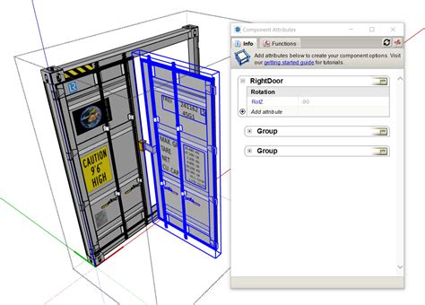 How To Make A Dynamic Double Door With Two Different Surfaces Dynamic Components SketchUp
