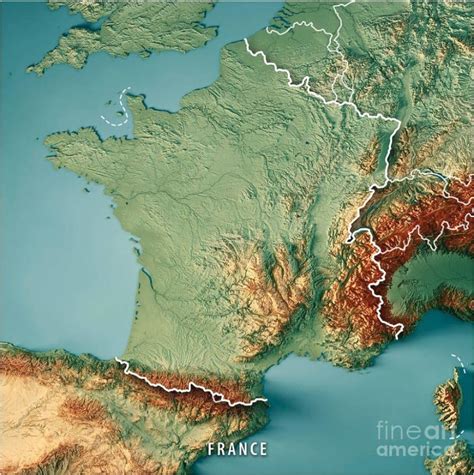 France Map World Geography Map Relief Map