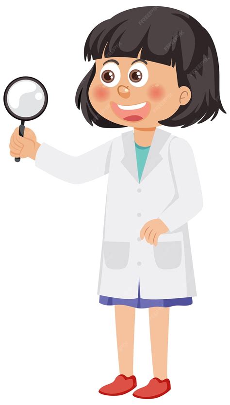 Premium Vector Cute Scientist Girl Cartoon Character