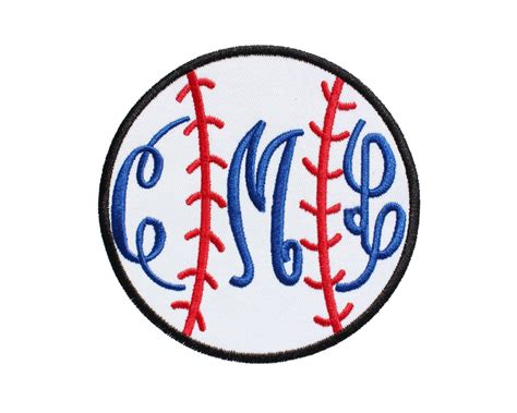 Baseball Monogram Personalized Custom Sports Sew Or Iron On Patch