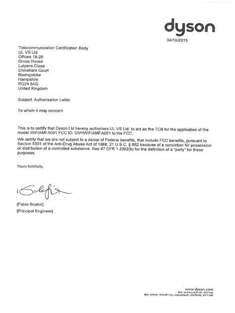 Authorisation Letter 2678149 Pdf