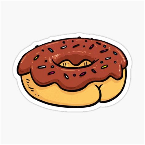 Donut Butt Sticker For Sale By Briancookart Redbubble