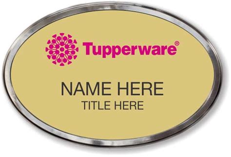 Tupperware Pink Logo Oval Gold Polished Frame Prestige Badge 3200