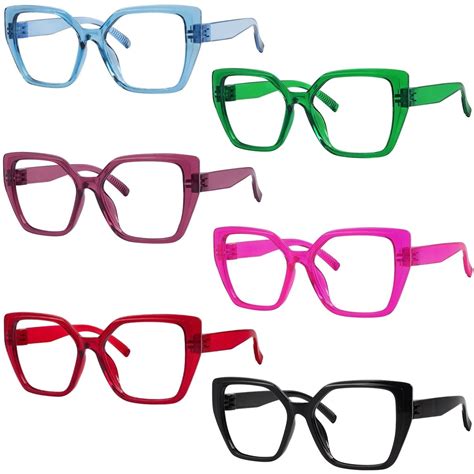 Reading Glasses Metalless Cat Eye Oversized Specs 6 Pack Nr2314