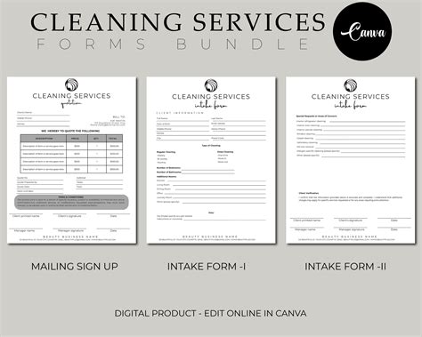 Cleaning Business Document Bundle Editable Cleaning Service Agreement Editable Cleaning