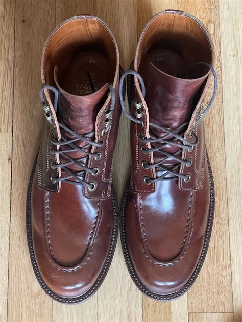 Grant Stone Brass Boot In Horween Garnet Shell Cordovan Photo By
