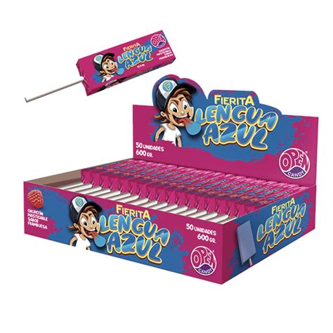 Chup Mast Fierita Lengua Azul 50u 12g Sweet Sa Open Candy