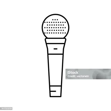 마이크 마이크 라인 아이콘 벡터 일러스트 레이 션 말하기 가수에 대한 스톡 벡터 아트 및 기타 이미지 가수 노래방기계 디자인 Istock