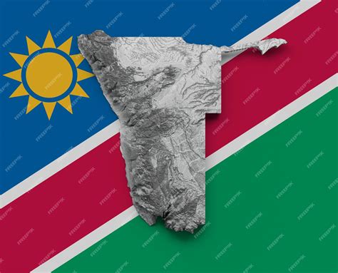 Premium Photo 3d Namibia Map Black And White Shaded Relief Texture