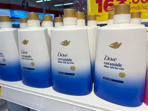 Da Nang Vietnam April 10 2025 A Display Of Dove Shampoo Bottles On