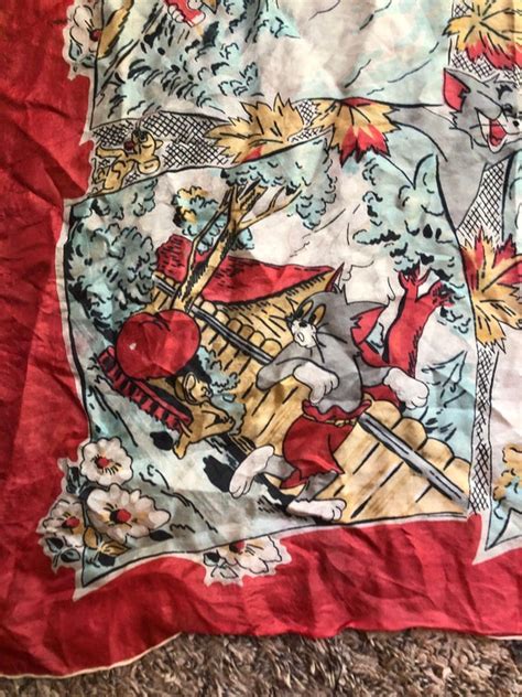 Tom And Jerry Handkerchief Scarf Vintage Gem