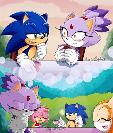 Sonic And His Friends Having Tea Time With Blaze By Elijah1ofakind On