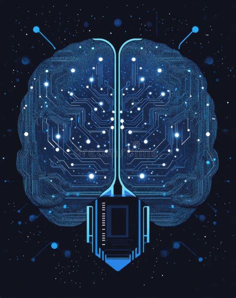 Futuristic AI Brain with Circuit Design and Digital Connections Stock Photo - Image of ...