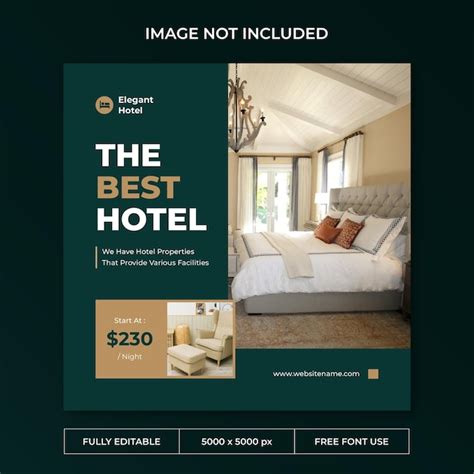 Premium Psd Elegant Hotel Instagram Post Social Media Template