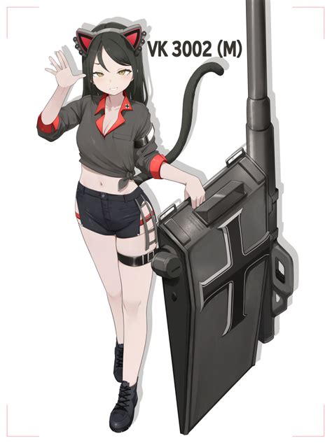 Rule 34 Black Hair Breasts Cat Ears Cat Tail Daebom Female Gun Looking At Viewer Smiling Smoke