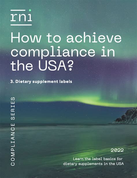 How To Achieve Compliance In The Usa Dietary Supplement Labels Rni