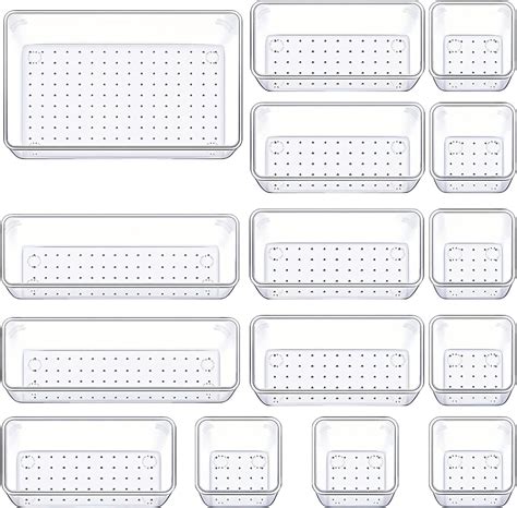 Drawer Organizers Set Of 80 4 Sizes Clear Plastic Drawer