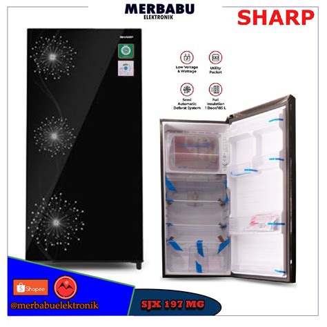 Jual Sharp Kulkas Sjx 197 Mg Lemari Es 1 Pintu 175l Shopee Indonesia