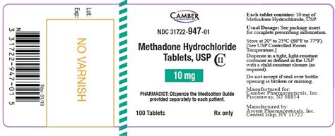 Methadone Package Insert Prescribing Information