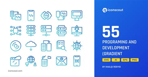 Programing And Development Gradient Outlineav Icon Pack 55 Free