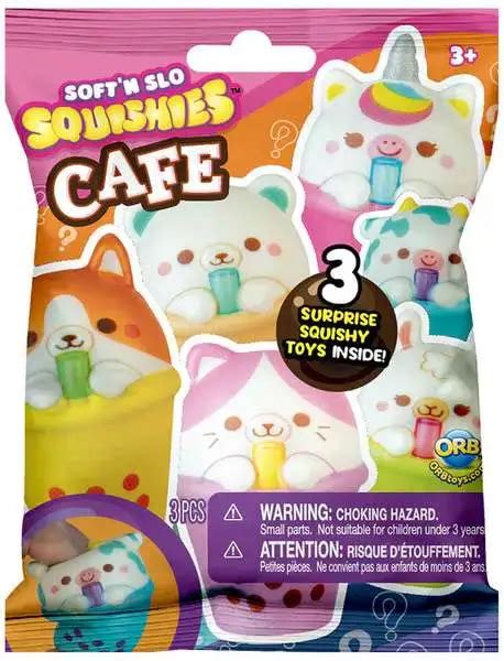 Softn Slow Squishies Cafe Mystery Pack 3 Random Surprise Squishy Toys