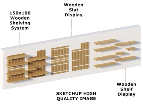 Modern Wall Mounted Shelf Customizable 3d Model Skp Dwg Pdf