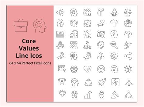 Premium Vector Core Values Line Icons Vector Set