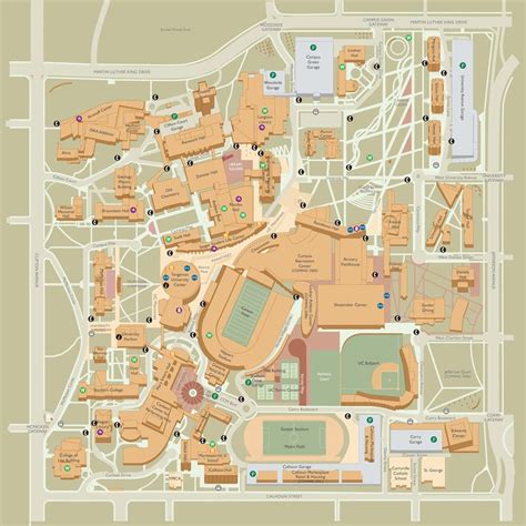 Map Of The Campus With Buildings And Parking Spots