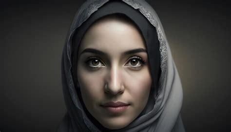 Premium Photo A Woman Wearing A Hijab With A Dark Background